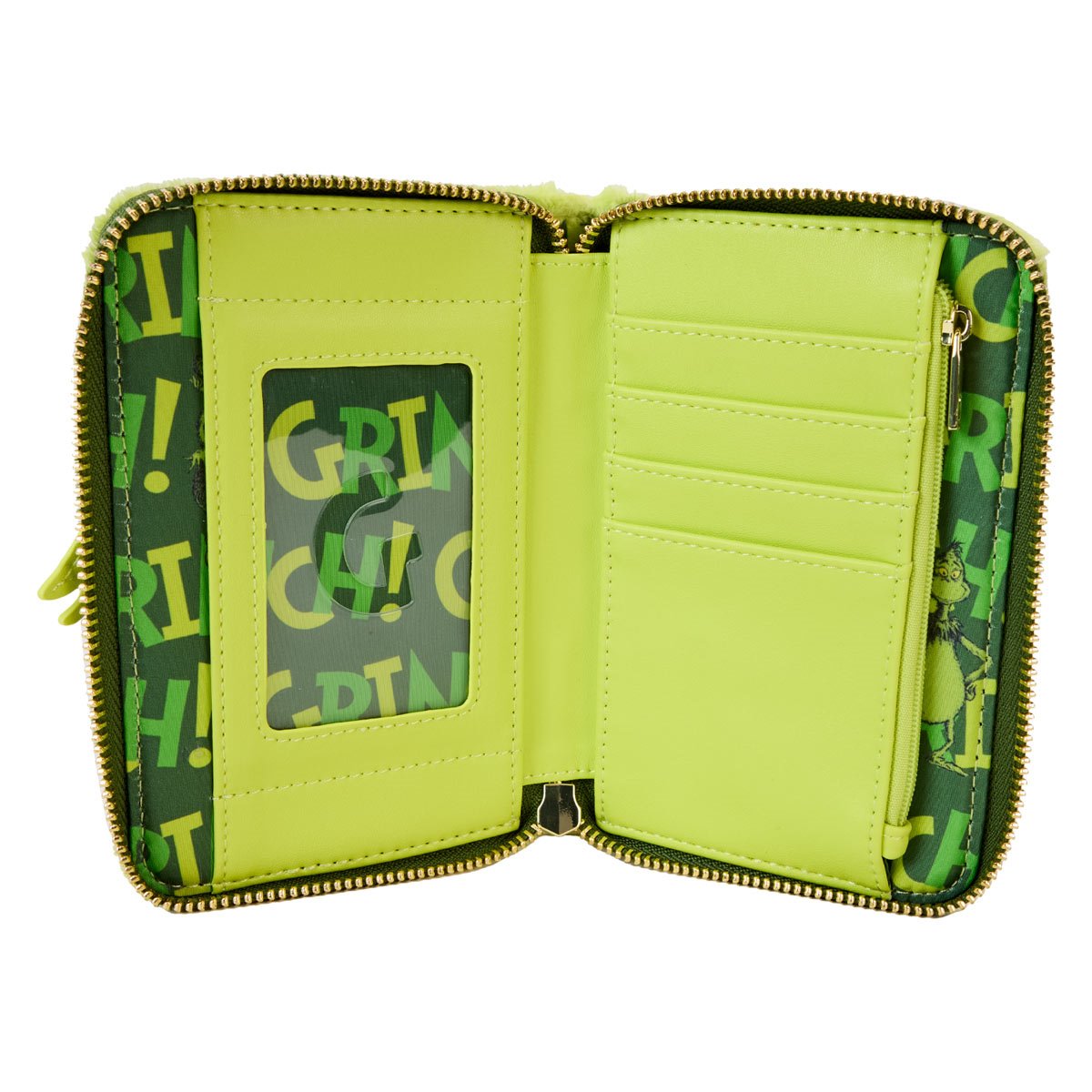 Dr. Seuss Plush Grinch Glow-in-the-Dark Cosplay Zip-Around Wallet