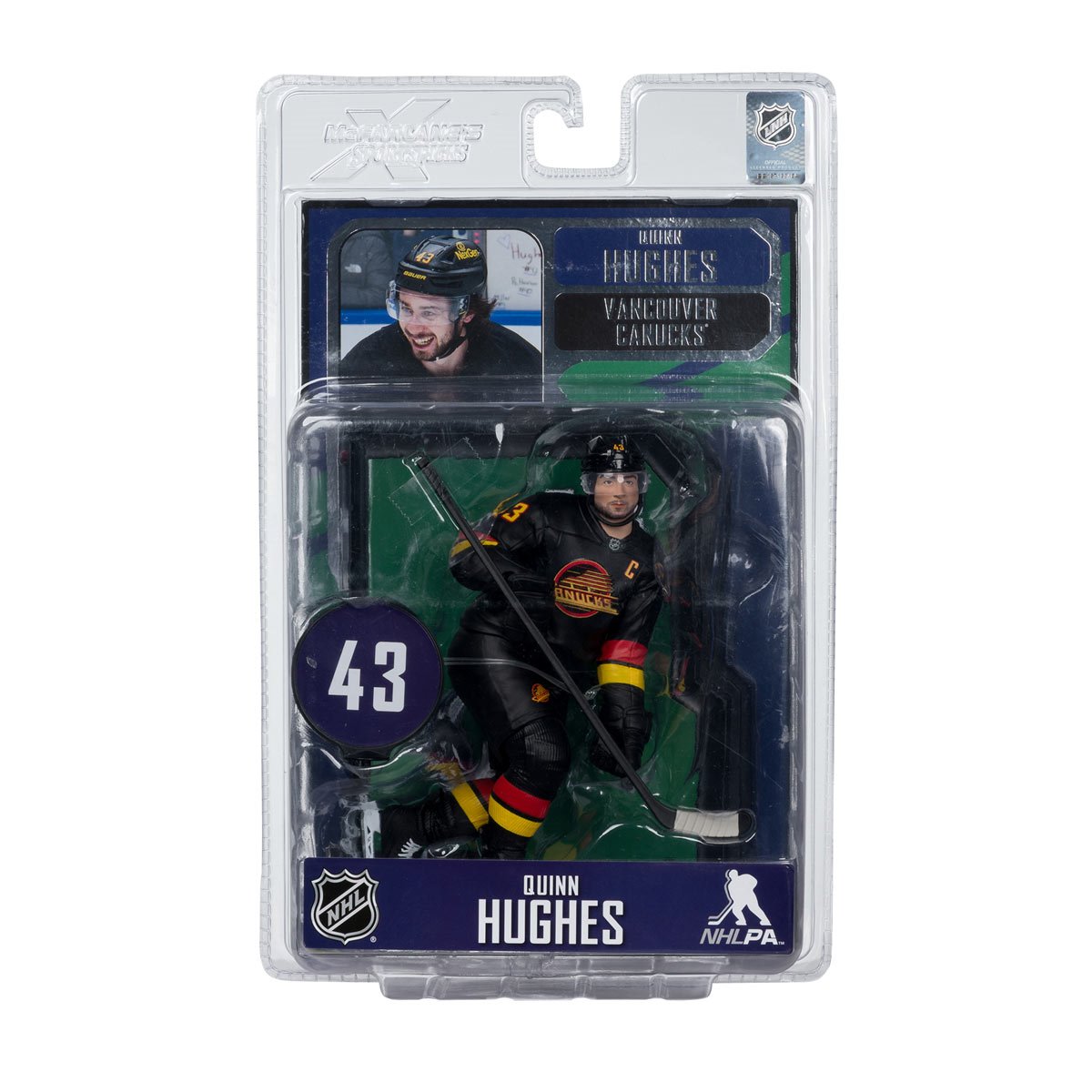 NHL SportsPicks Vancouver Canucks Quinn Hughes 7-Inch Posed Figure