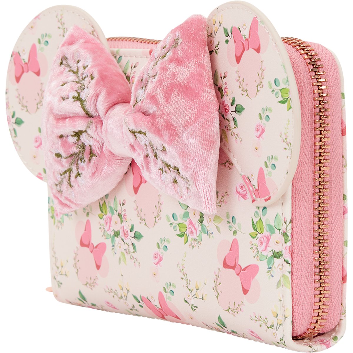 Minnie Mouse Pink Fancy Floral Zip-Around Wallet