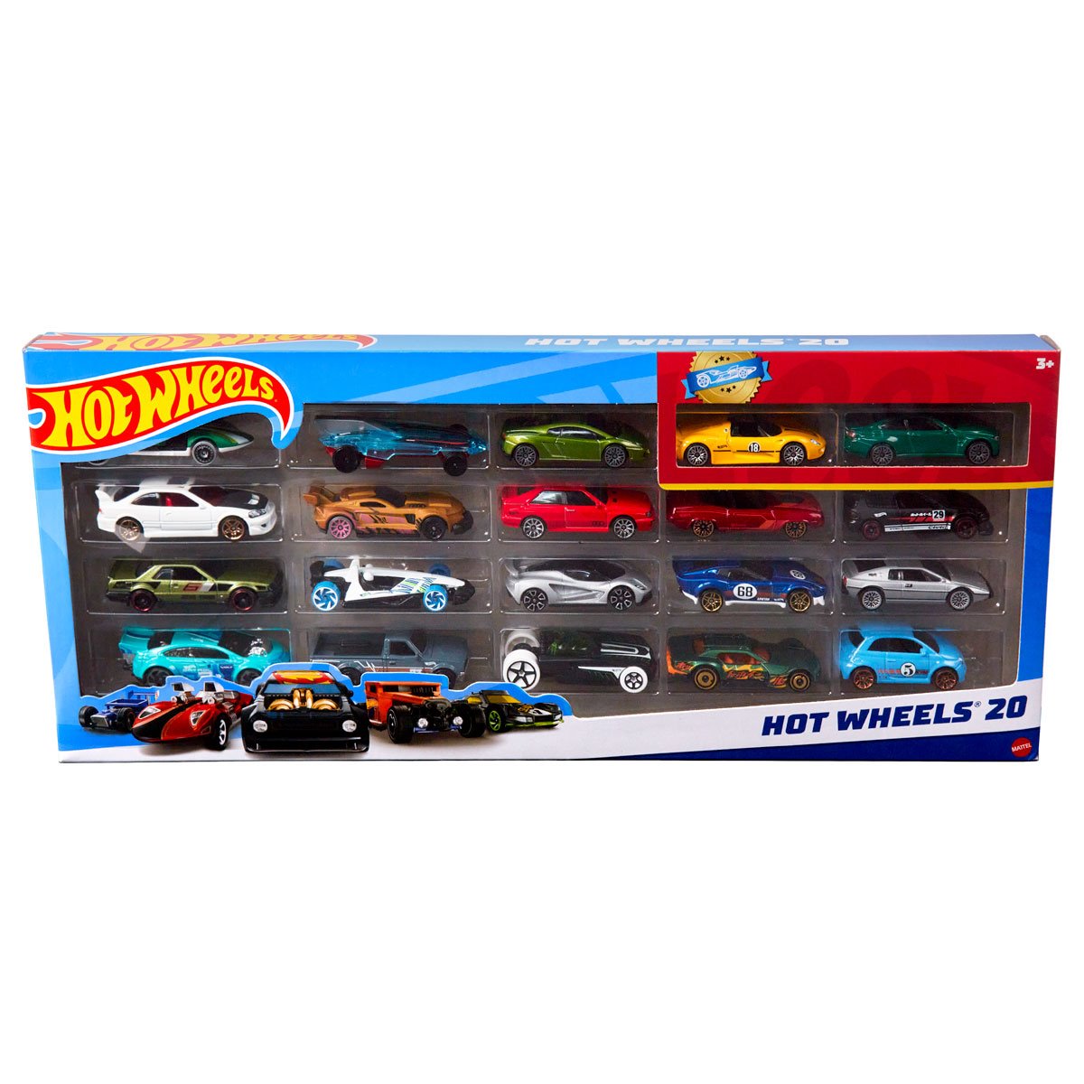 Hot Wheels 1:64 Scale 20-Car Pack Case of 6