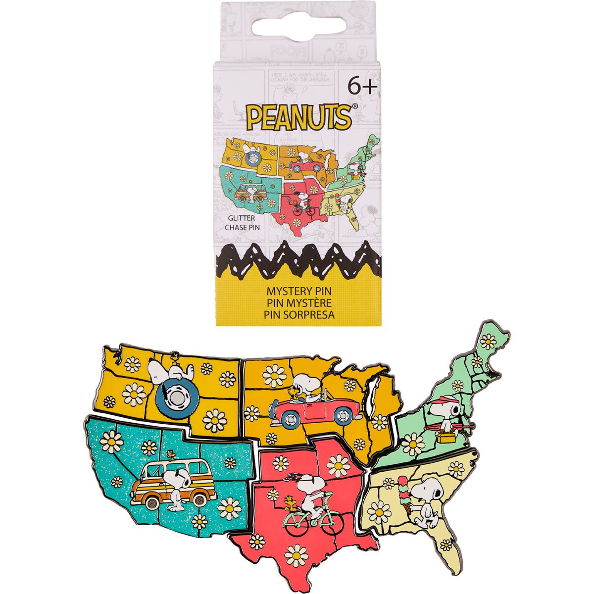 Peanuts Snoopy Road Trip Map Mystery Box Pin Random 3-Pack