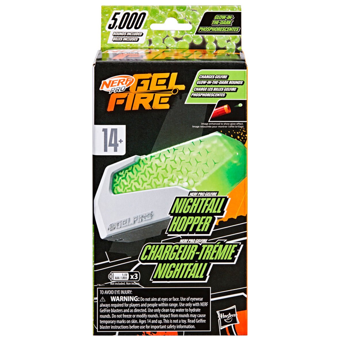Nerf Pro Gelfire Nightfall Hopper & 5000 Glow in the Dark Dehydrated ...