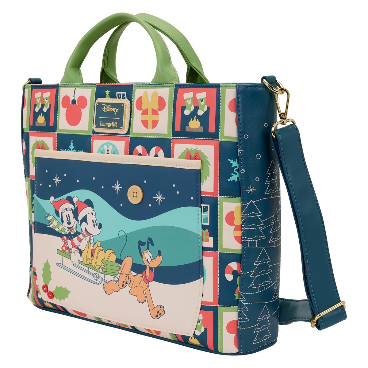 Mickey and Minnie Holiday Convertible Tote Bag