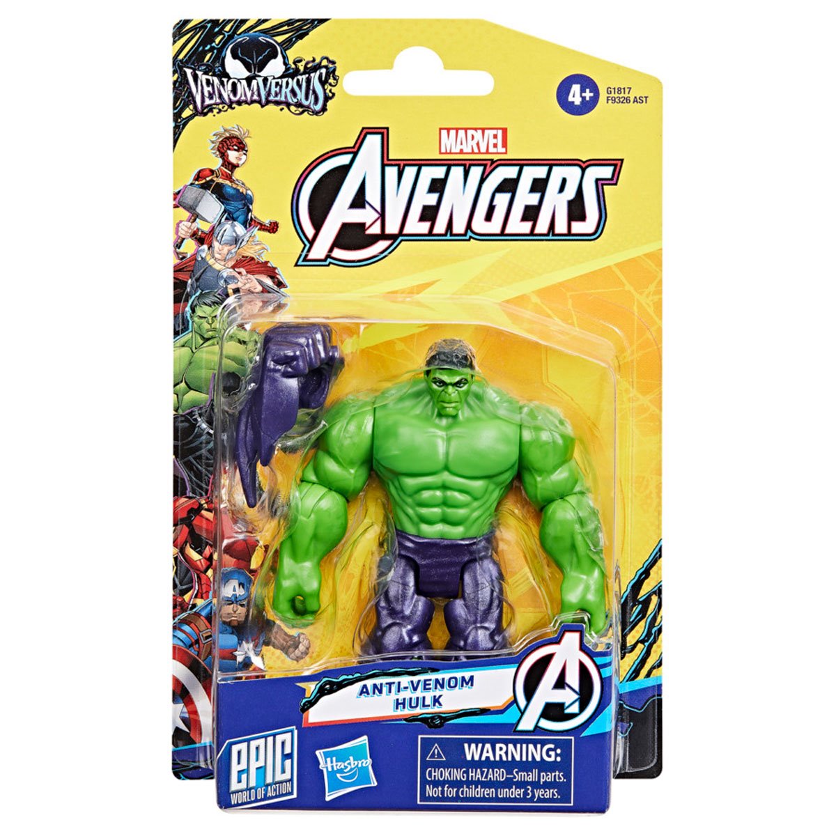 Avengers VenomVersus Epic World of Action Anti-Venom Hulk 4-Inch Action ...