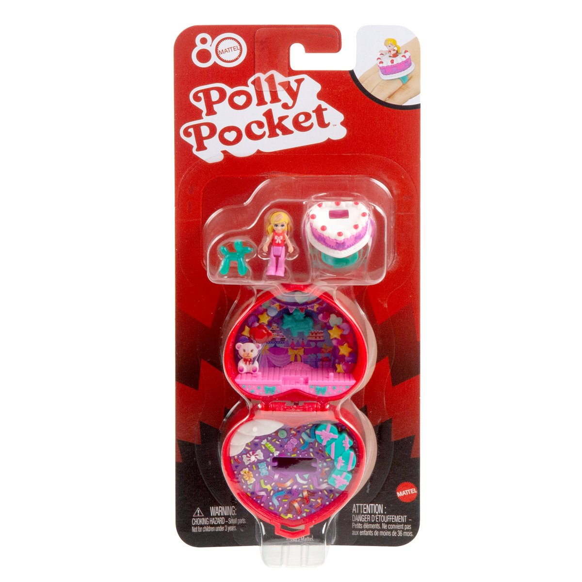 Polly Pocket Mattel 80th Ring Box Playset