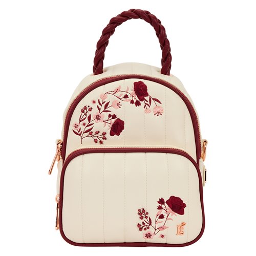 Loungefly Cream & Red Floral Sling Bag - Entertainment Earth