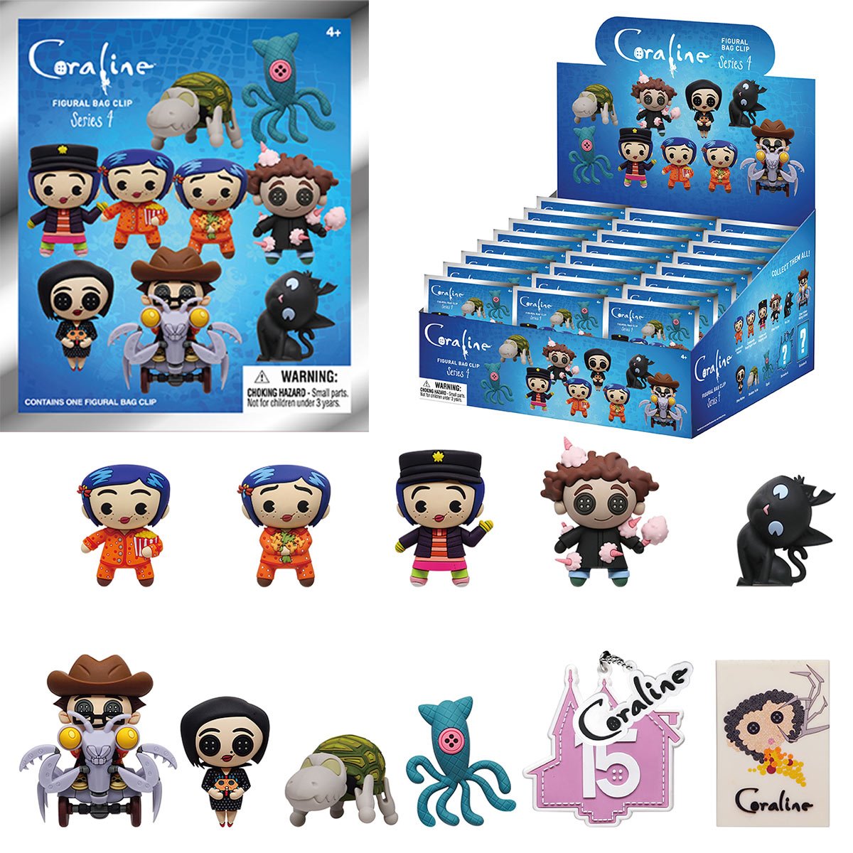 Coraline Series 4 3D Foam Bag Clip Random 6-Pack