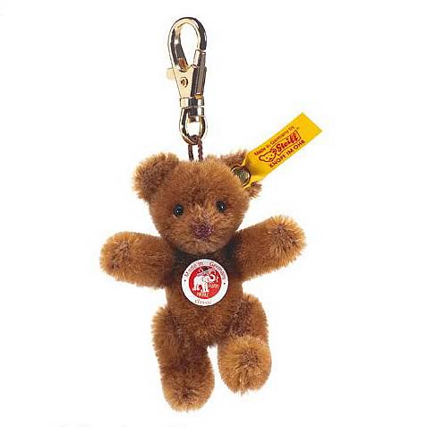 Mohair Mini Steiff Teddy Bear Key Chain Brown