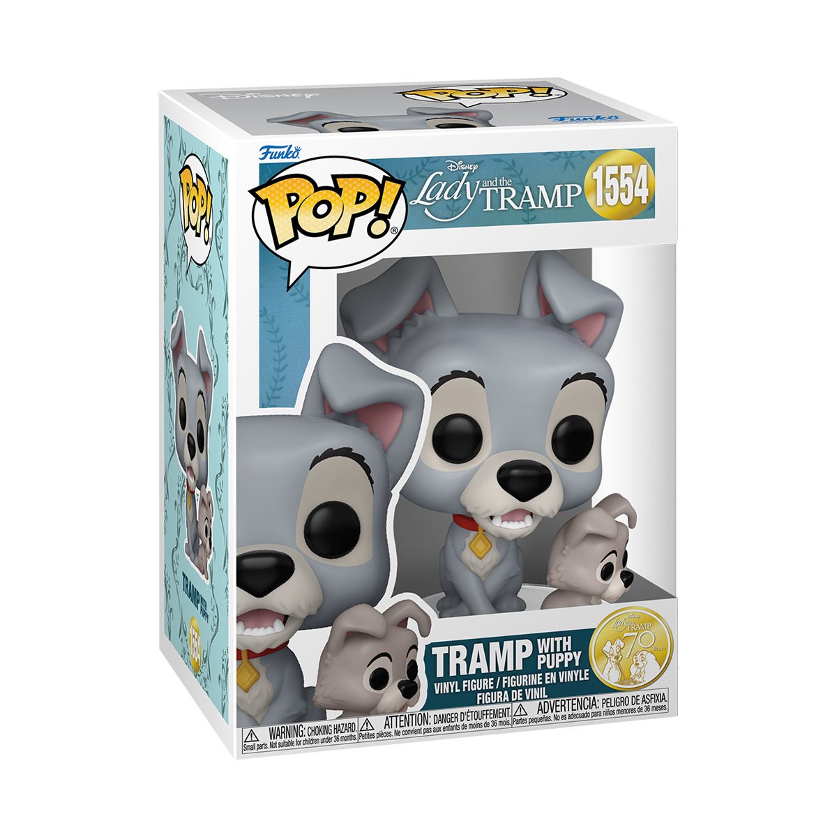 Lady and the Tramp 70th Anniversary Tramp with Puppy Funko Pop! Vinyl ...