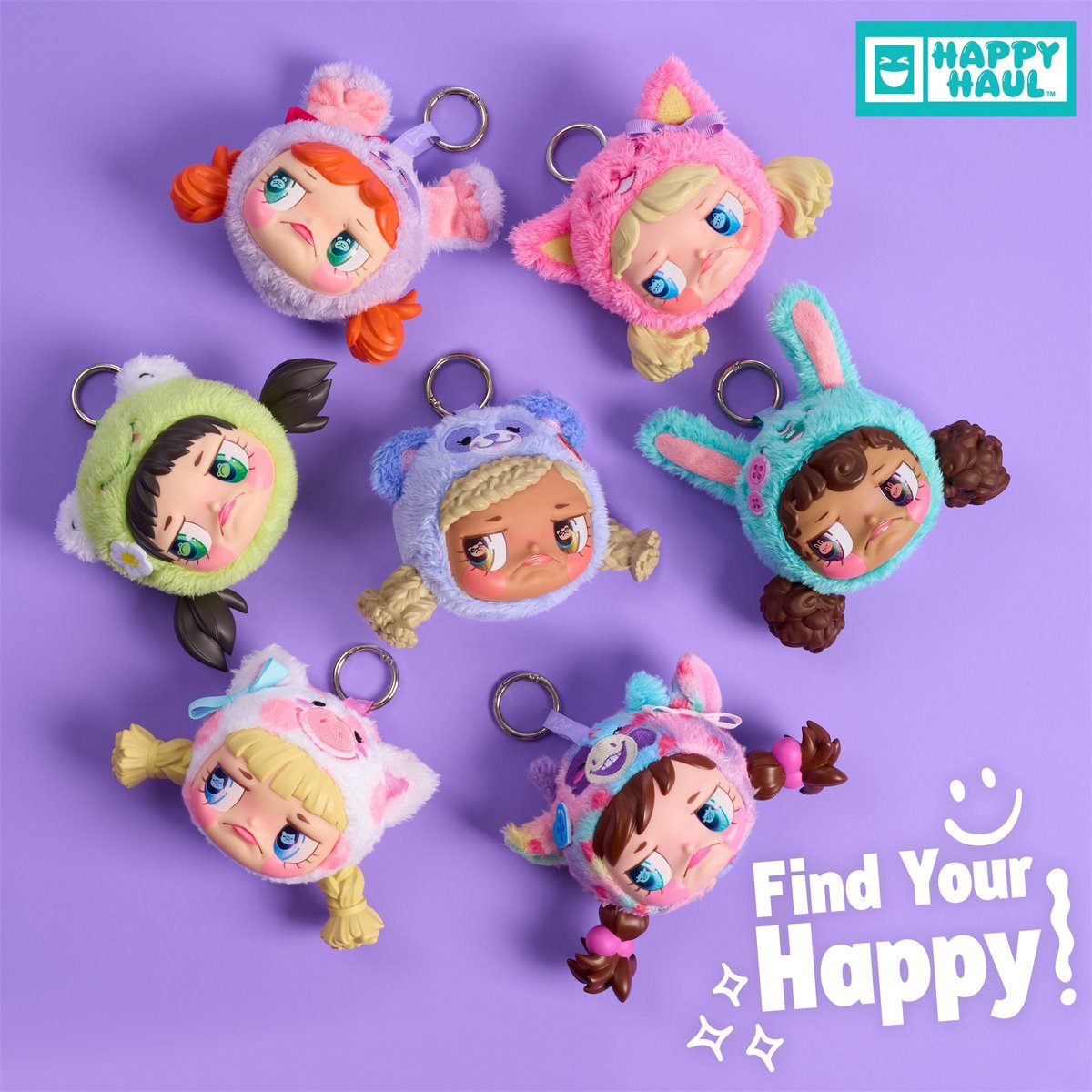 Sour Pouts Trend Collectible Clip-On Blind-Box Plush Case of 8