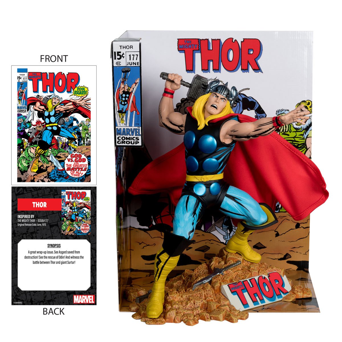 Marvel Thor The Mighty Thor #177 1:6 Scale Posed Figure with Scene and ...