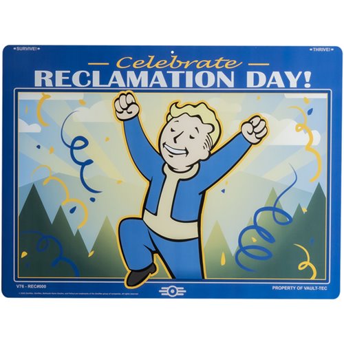 Fallout Reclamation Day Metal Sign - Entertainment Earth