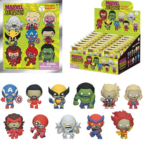 Marvel Zombies Series 2 3D Foam Bag Clip Random 6-Pack