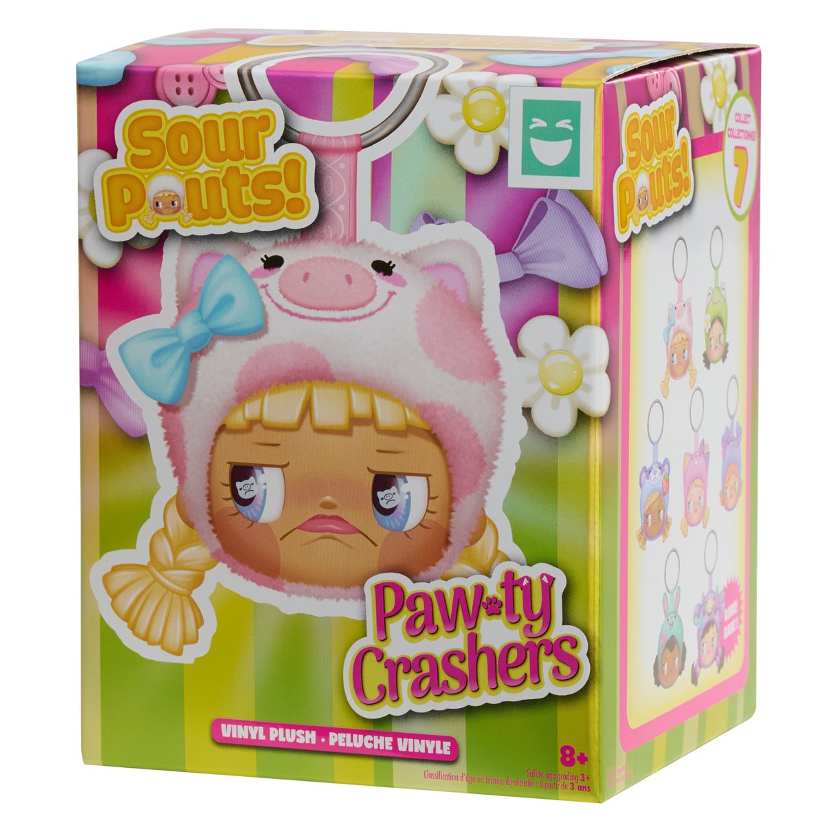 Sour Pouts Trend Collectible Clip-On Blind-Box Plush Case of 8