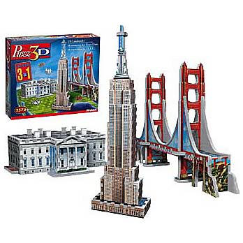 Puzz 3D USA Landmarks Set 3D Puzzle - Entertainment Earth