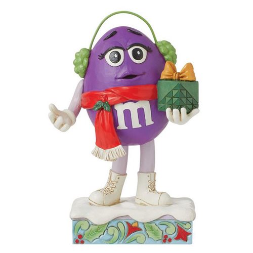 M&M's Purple Character with Gift By Jim Shore Statue