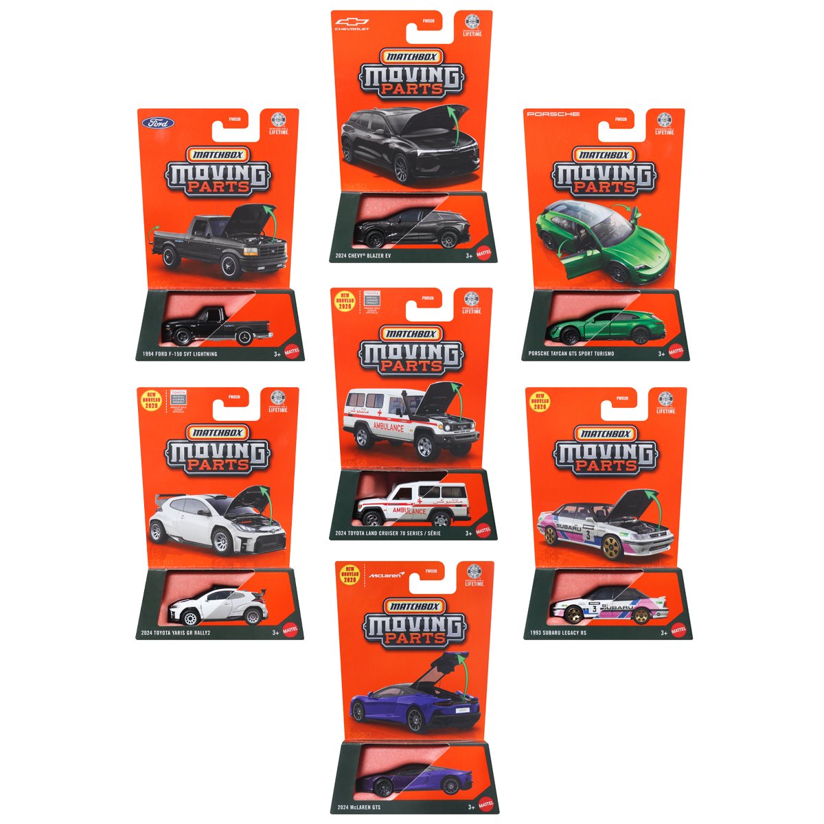 Matchbox Moving Parts 2026 Mix 5 Vehicles Case of 8