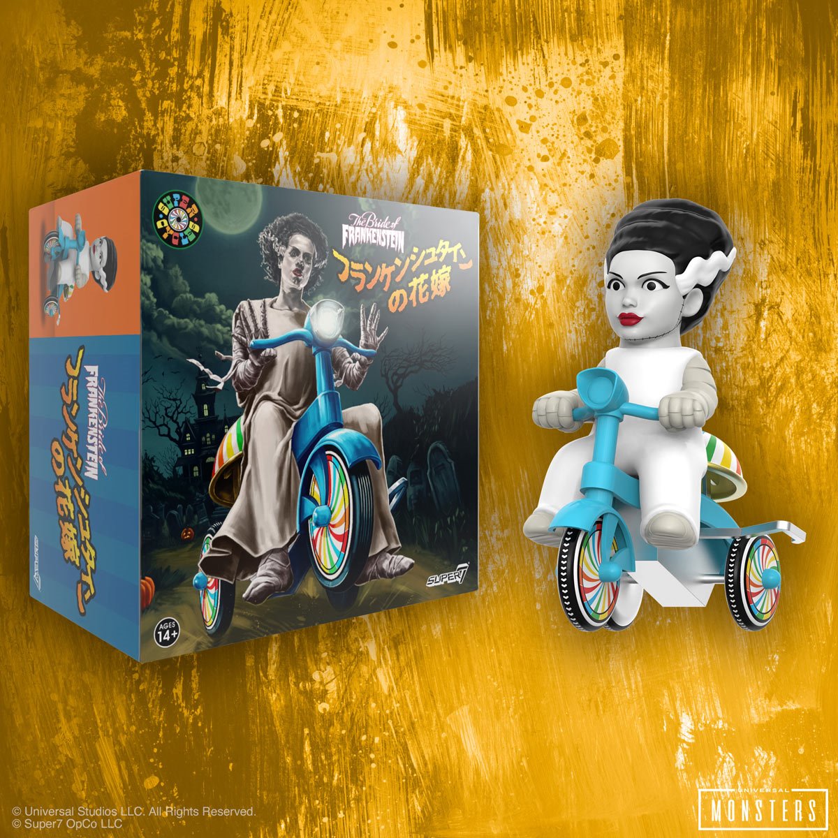 Universal Monsters Bride of Frankenstein (White with Blue Trike) Super ...