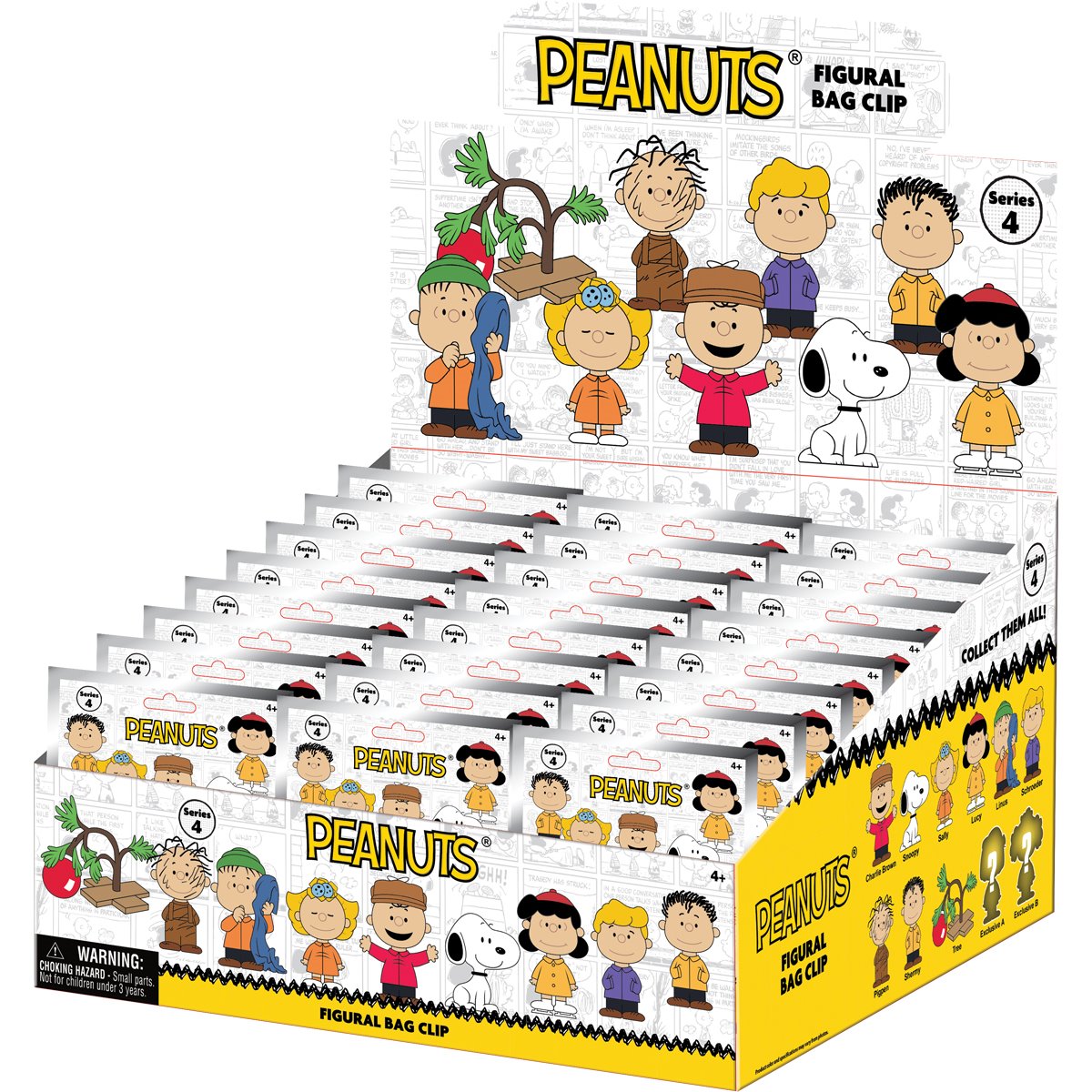 Peanuts Series 4 3D Foam Bag Clip Display Case of 24