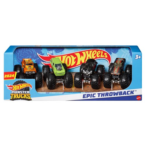 Hot Wheels Monster Trucks Epic Throwback Vehicle 4-Pack