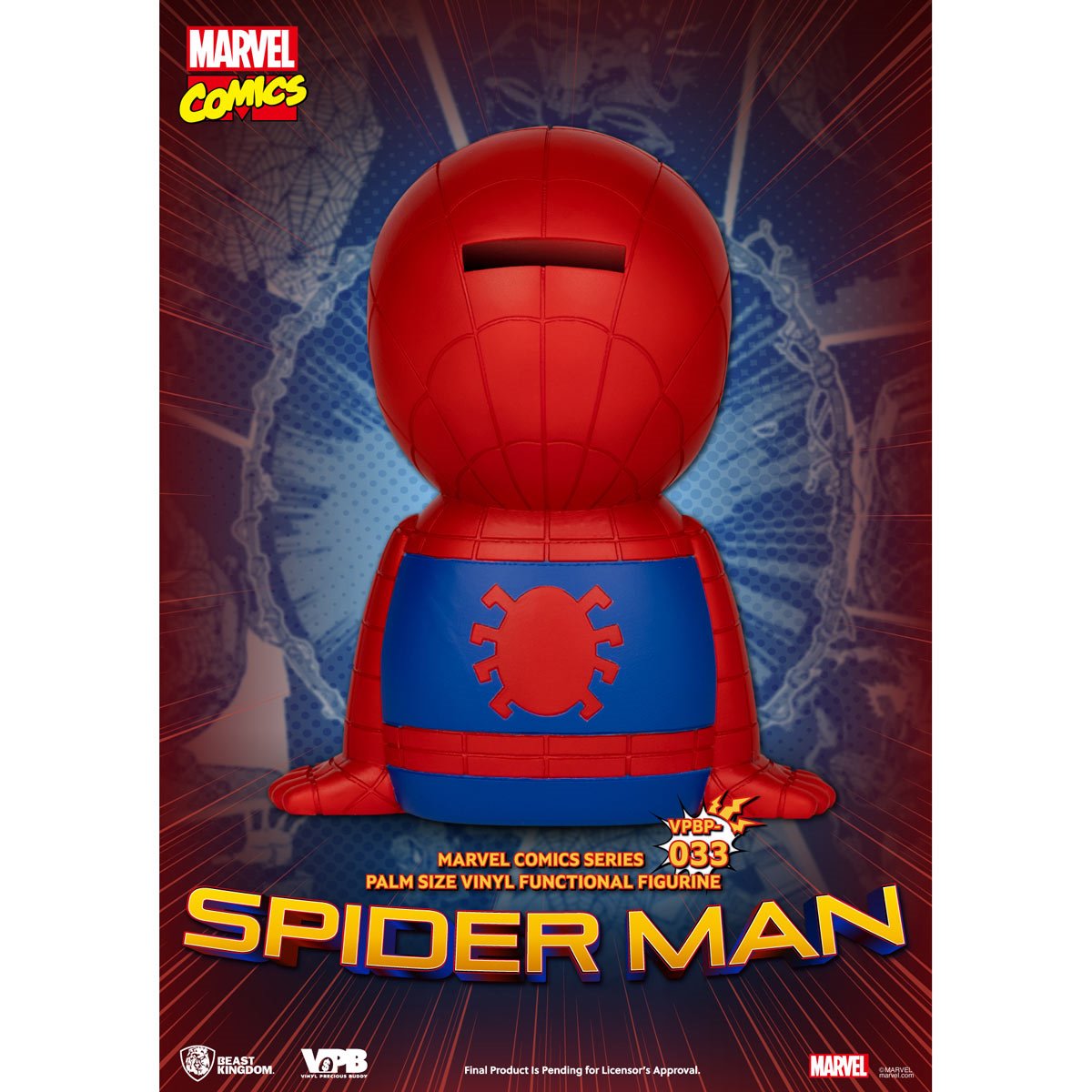 Marvel Comics Spider-Man VPBP-033 Palm Size Vinyl Functional Piggy Bank