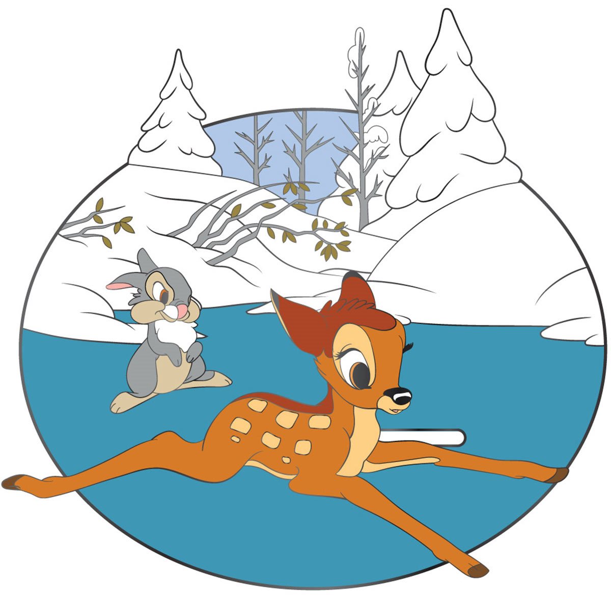 Bambi Ice Skating 3-Inch Collector Pin - Entertainment Earth