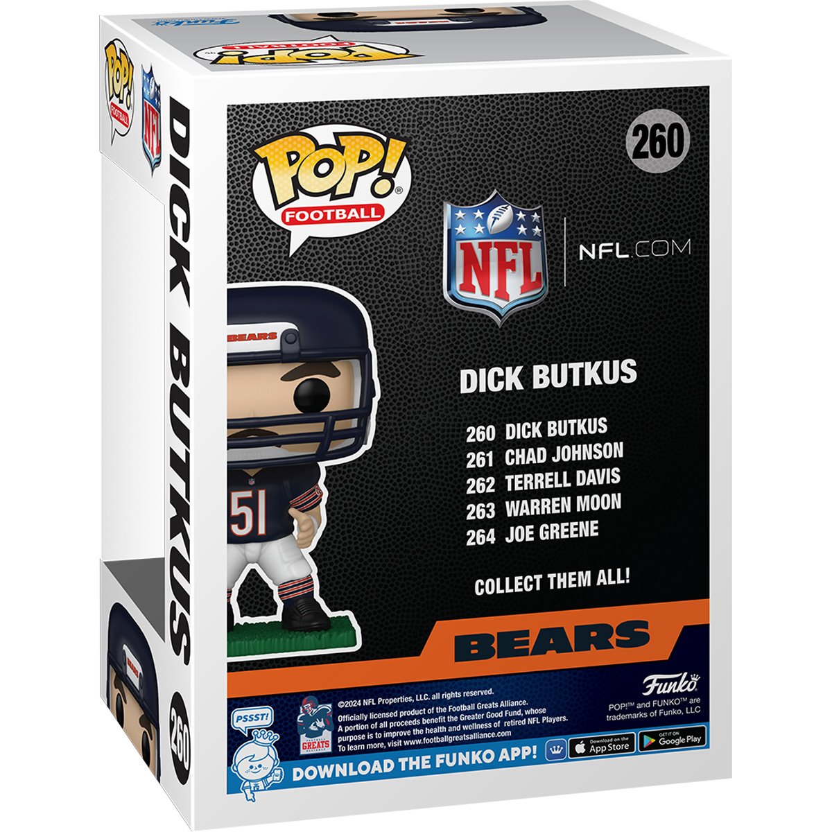 NFL Legends Bears Dick Butkus Funko Pop! Vinyl Figure #260