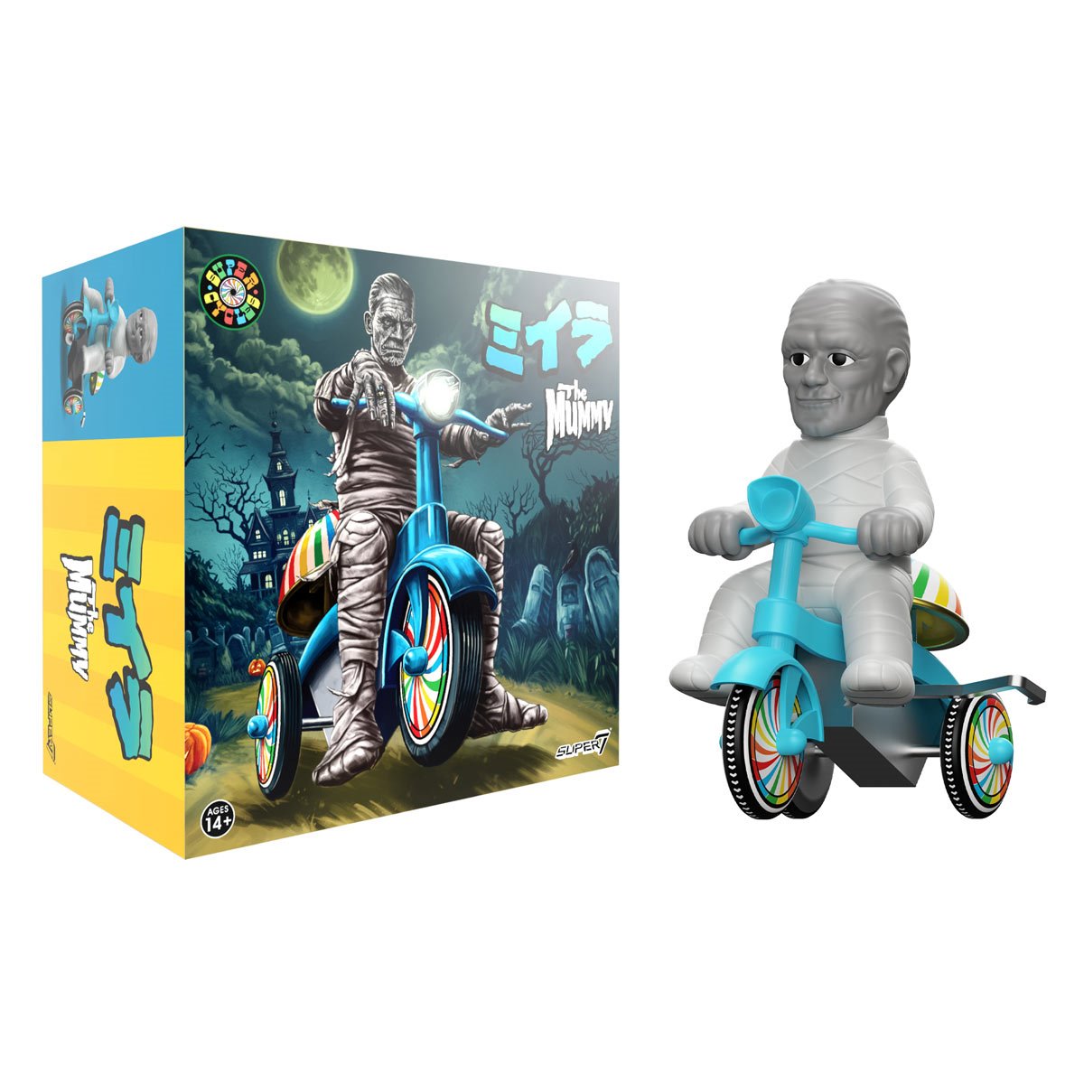 Universal Monsters The Mummy (Gray with Blue Trike) Super Cycles Figure