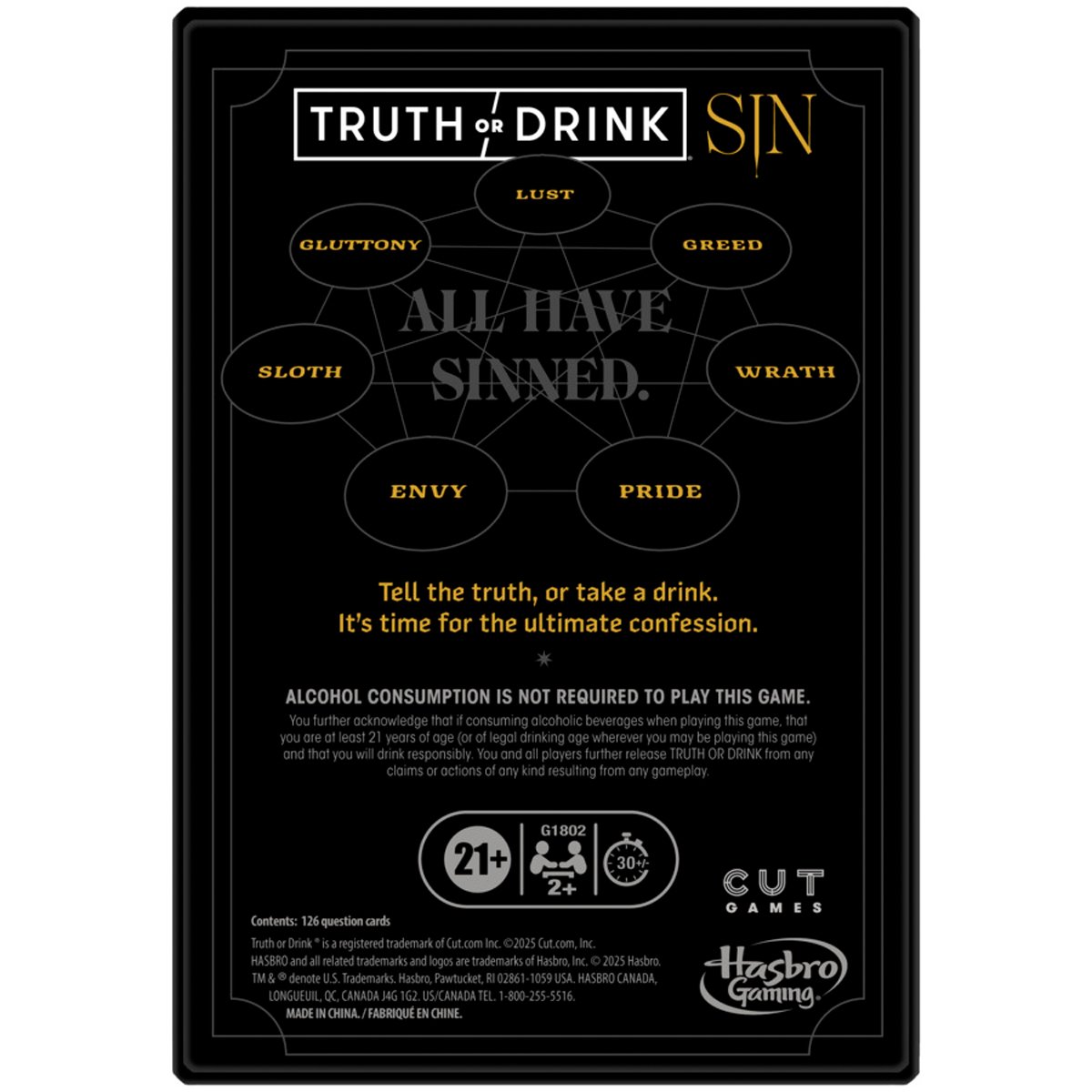 Truth or Drink: Sin Party Edition Game - Entertainment Earth