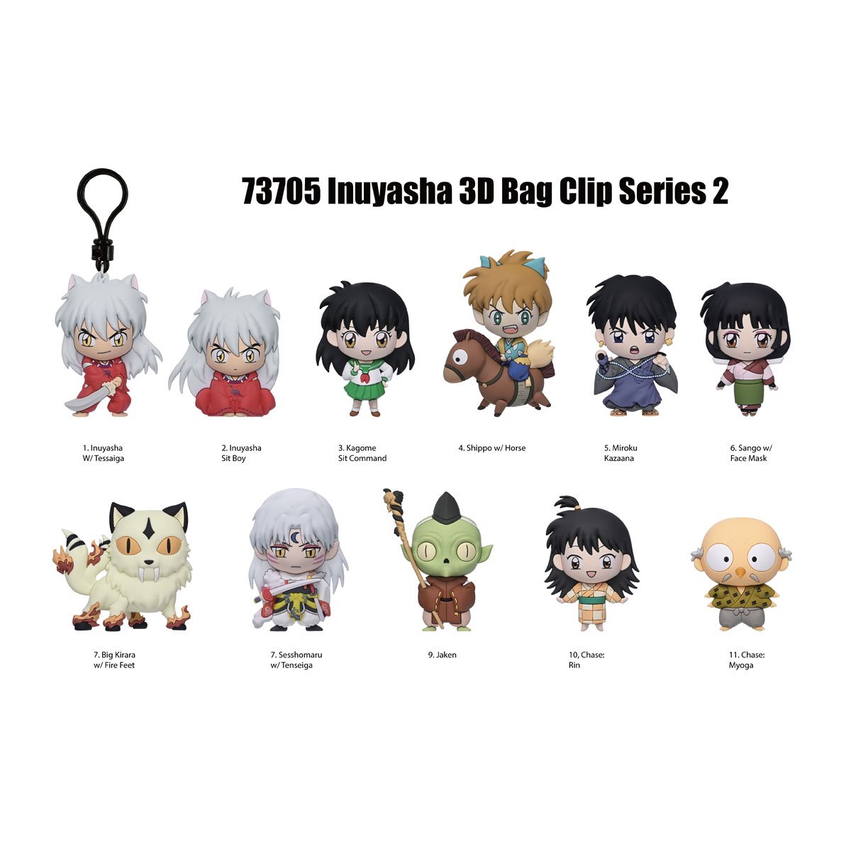 InuYasha Series 2 3D Foam Bag Clip Display Case of 24