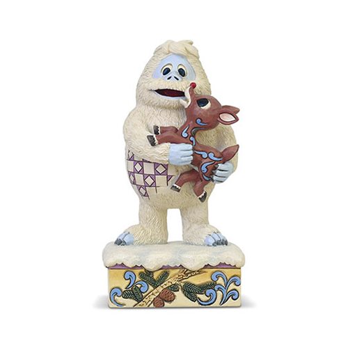 Rudolph the Red-Nosed Reindeer Bumble Holding Rudolph by Jim Shore Statue